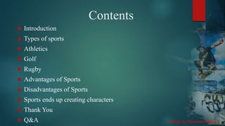 Role of sports in modern world For Speech 10 minutes | PPTX | Sports