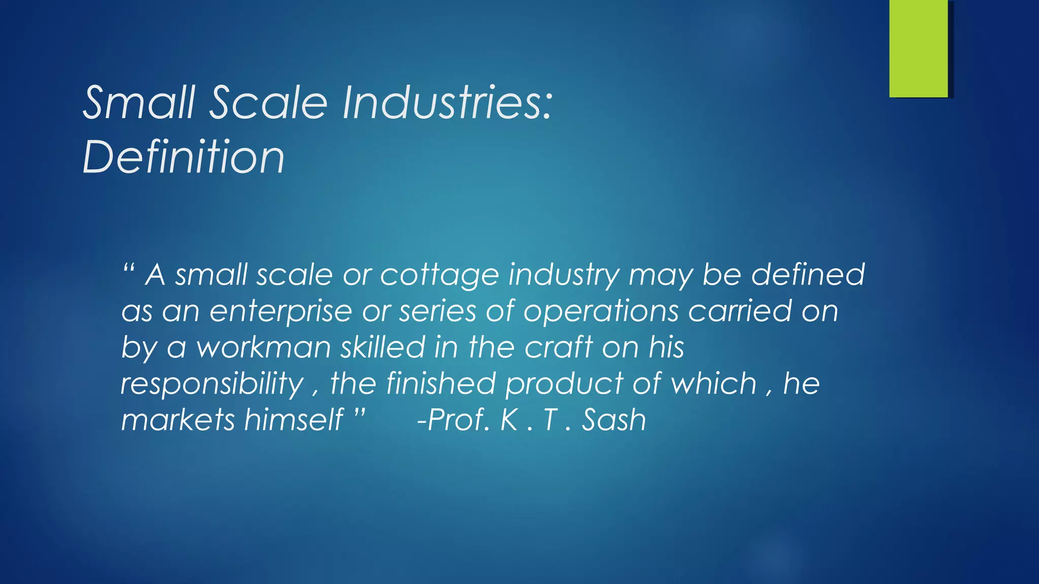 Role of ssi sector in the economy | PPT