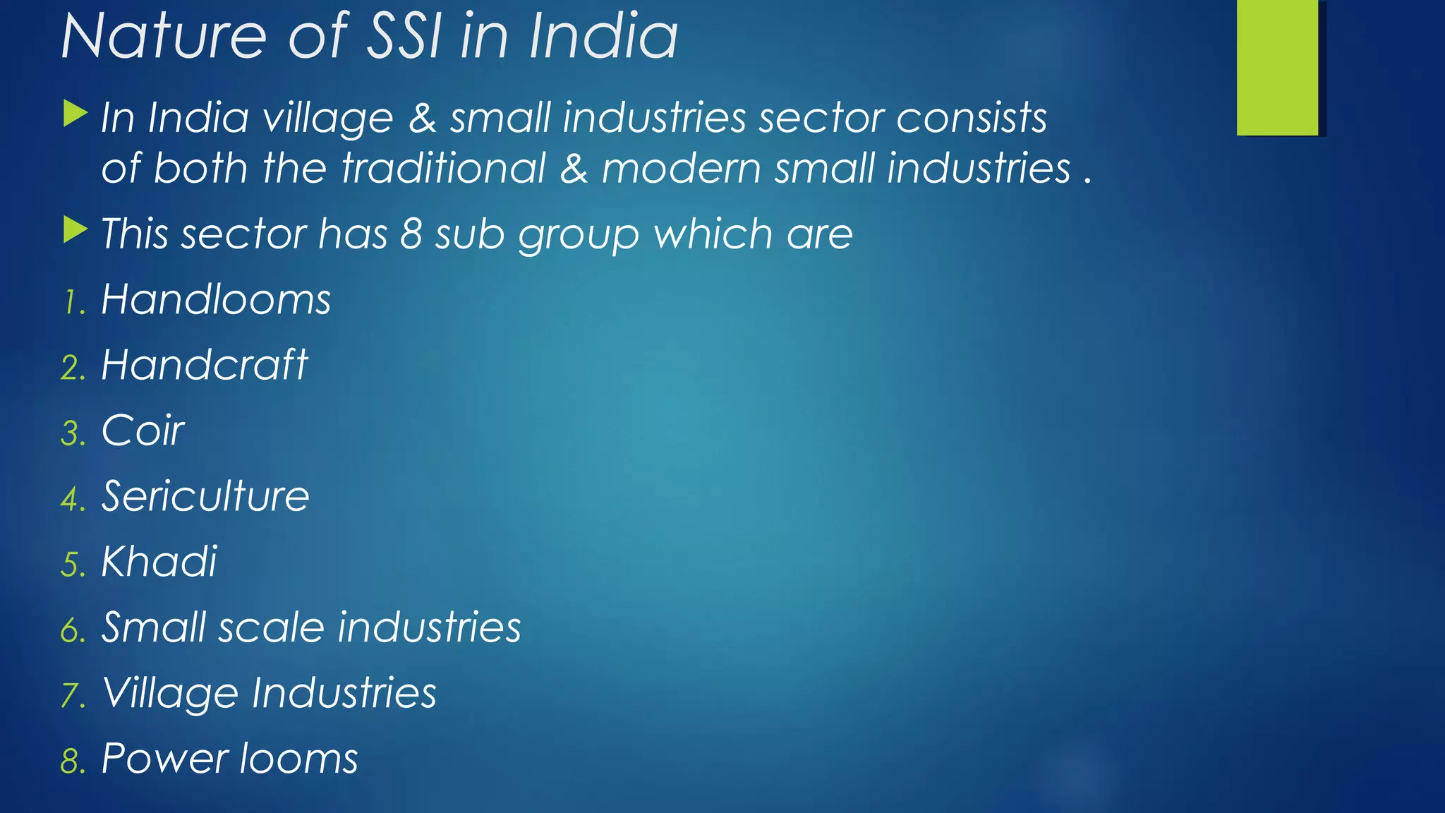Role of ssi sector in the economy | PPT