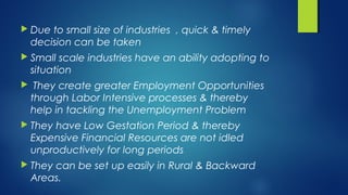 Role of ssi sector in the economy | PPT