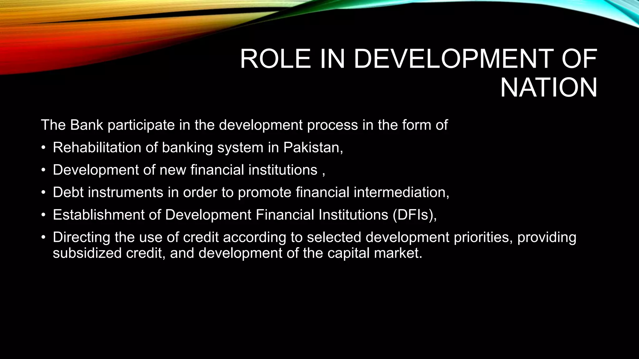 Role of state bank of pakistan | PPTX