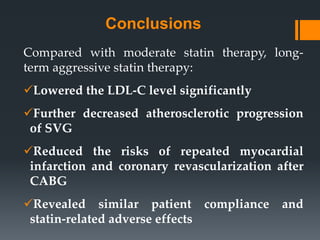Role of statins in secondary prevention in cabg | PPTX