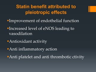 Role of statins in secondary prevention in cabg | PPTX