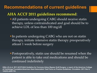 Role of statins in secondary prevention in cabg | PPTX