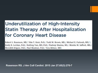 Role of statins in secondary prevention in cabg | PPTX
