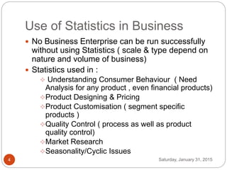 Role of statistics in real life , business & good governance | PPT