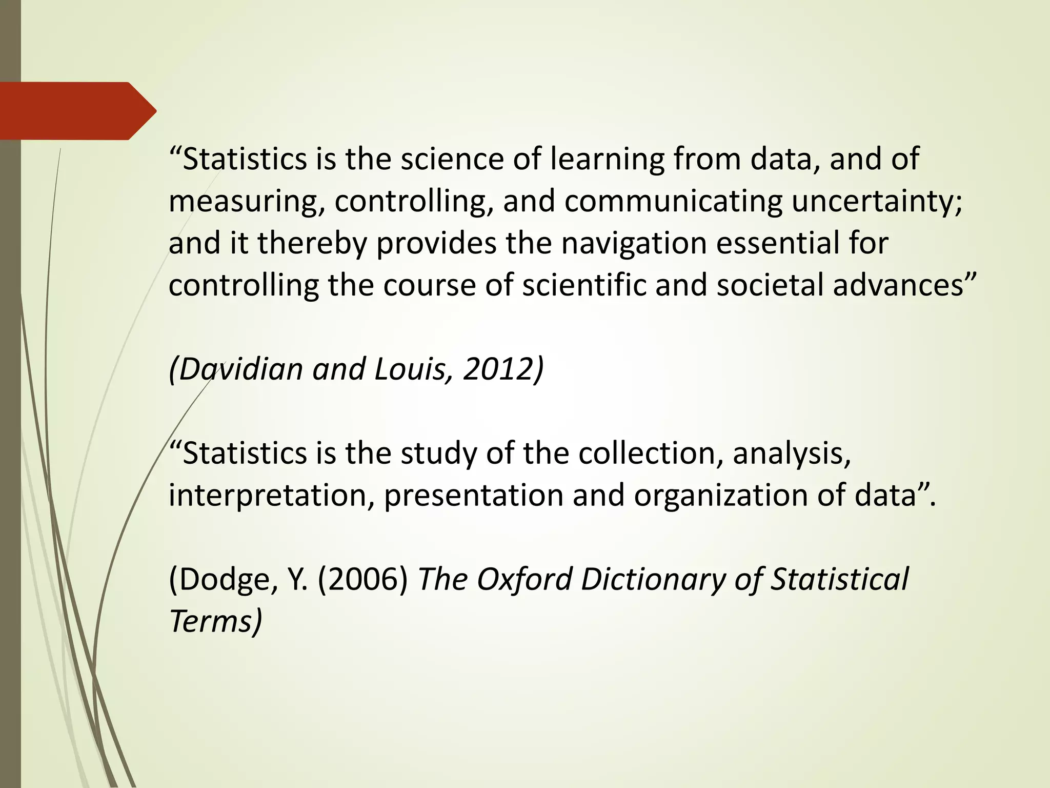 Role of Statistics in Scientific Research | PPTX