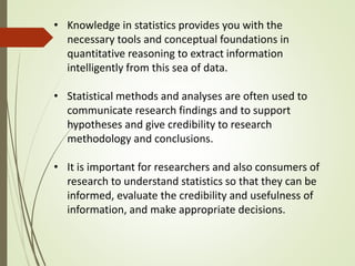 Role of Statistics in Scientific Research | PPTX