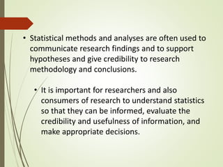 Role of Statistics in Scientific Research | PPTX