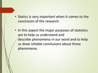Role of Statistics in Scientific Research | PPTX