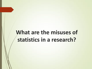 Role of Statistics in Scientific Research | PPTX