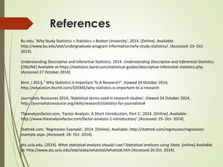 Role of Statistics in Scientific Research | PPTX
