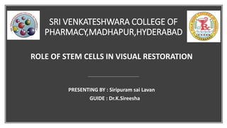 Role of stem cells in visual restoration | PPT