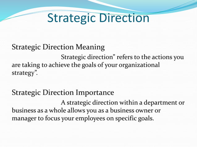 Role of Strategic Direction in Organization Design | PPTX | Business ...
