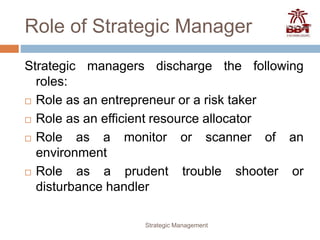 Role of Strategic Manager | PPTX