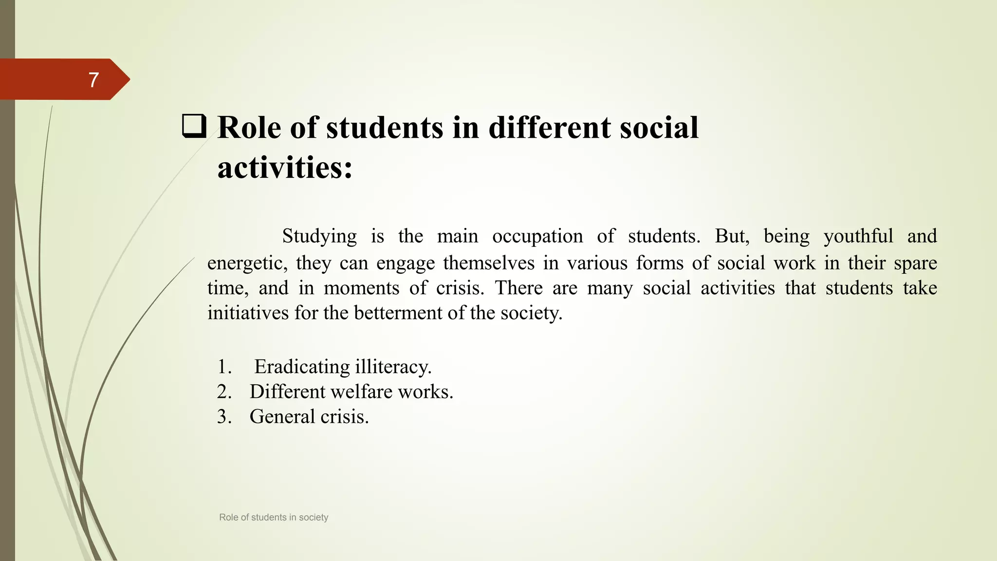Role of students in society | PPTX