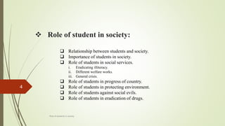 Role of students in society | PPTX