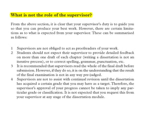 Roles of the supervisor & reseach schedule | PPTX