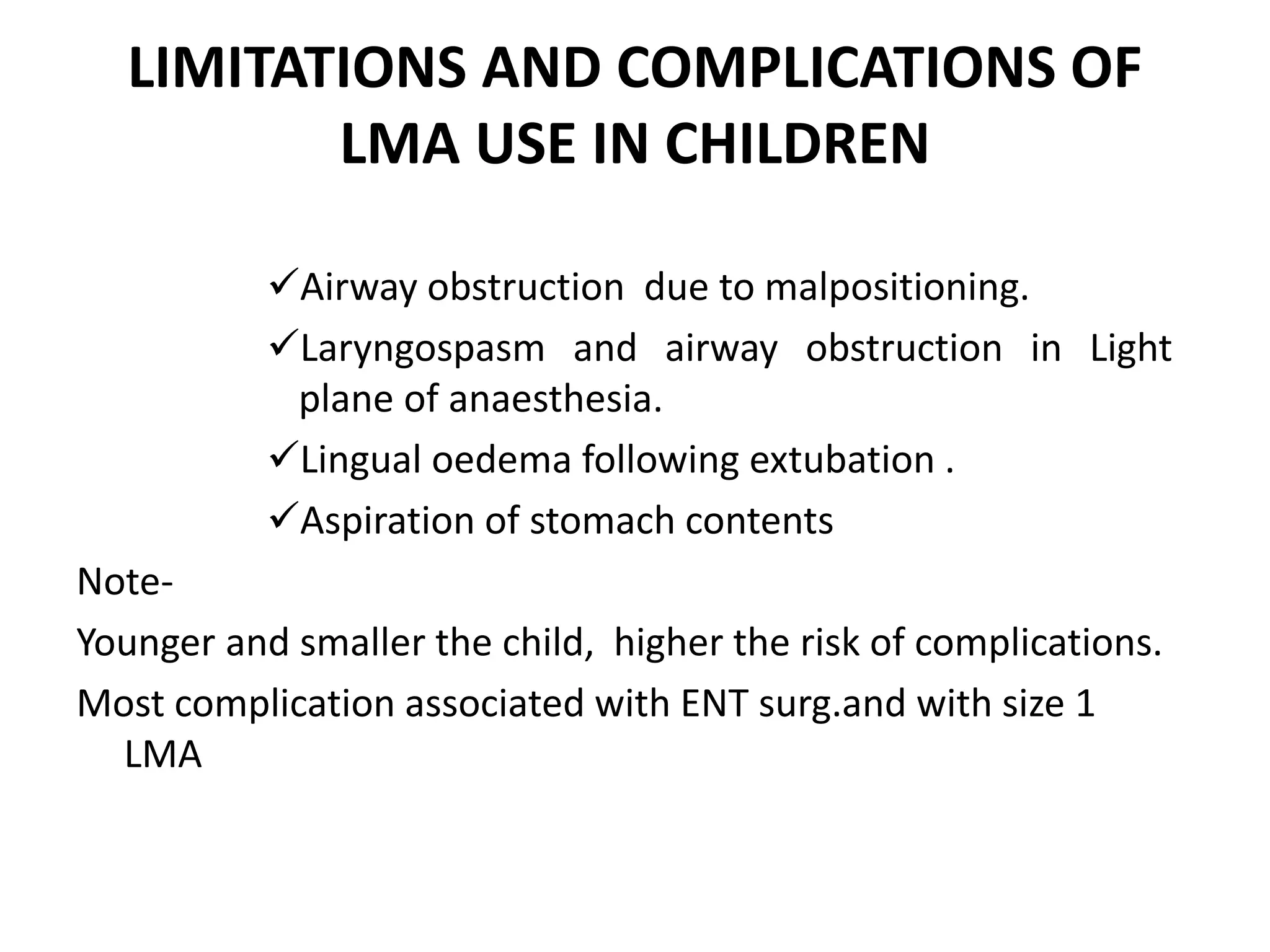 Role of supraglottic airway devices in children | PPTX
