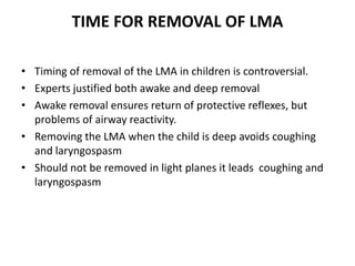 Role of supraglottic airway devices in children | PPTX