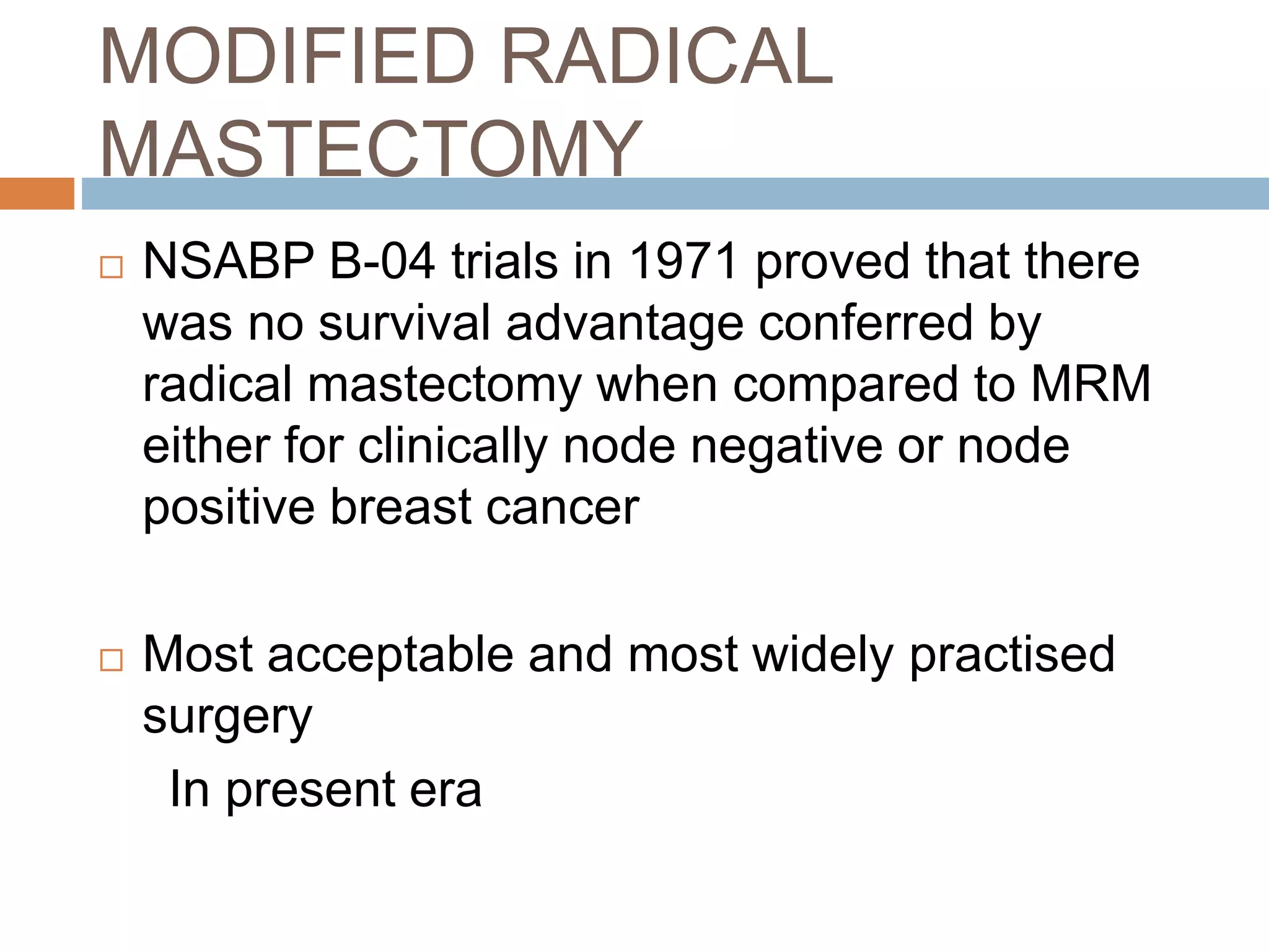 Role of surgery in carcinoma breast n | PPTX