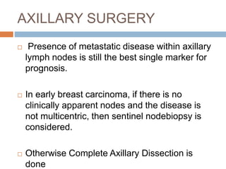 Role of surgery in carcinoma breast n | PPTX