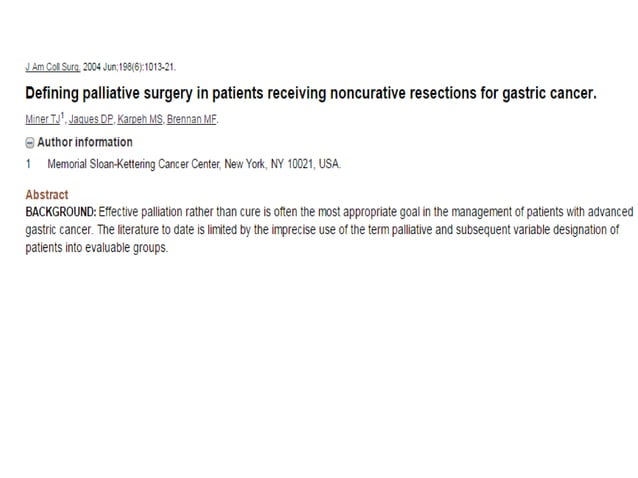 Role of surgery in palliative care | PPTX | Cancer | Diseases and ...