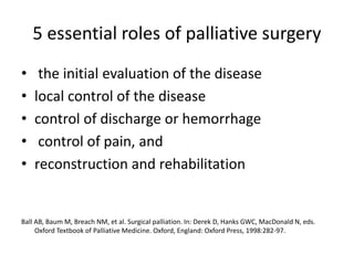 Role of surgery in palliative care | PPTX
