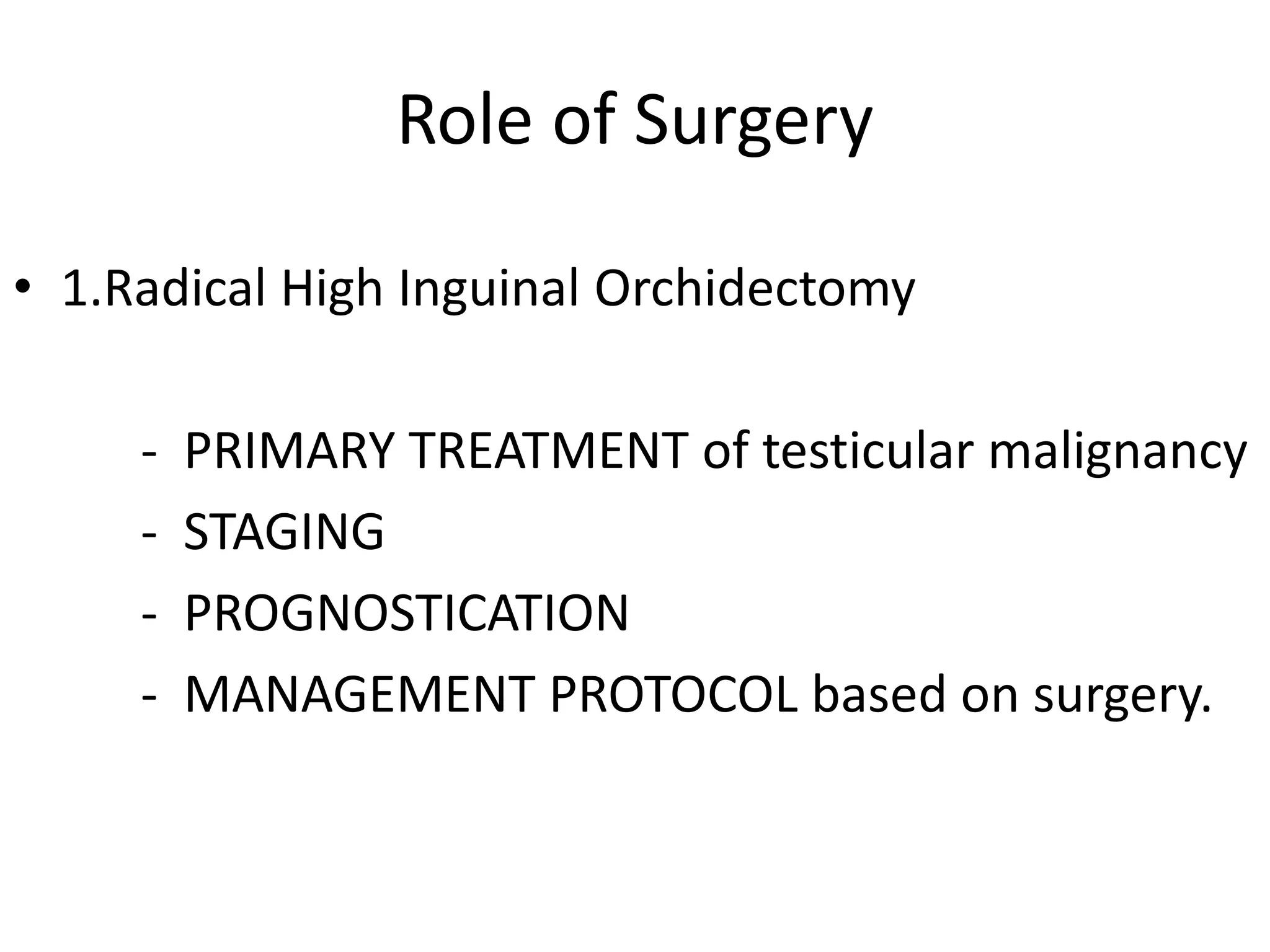 Role of surgery in testicular cancer | PPTX