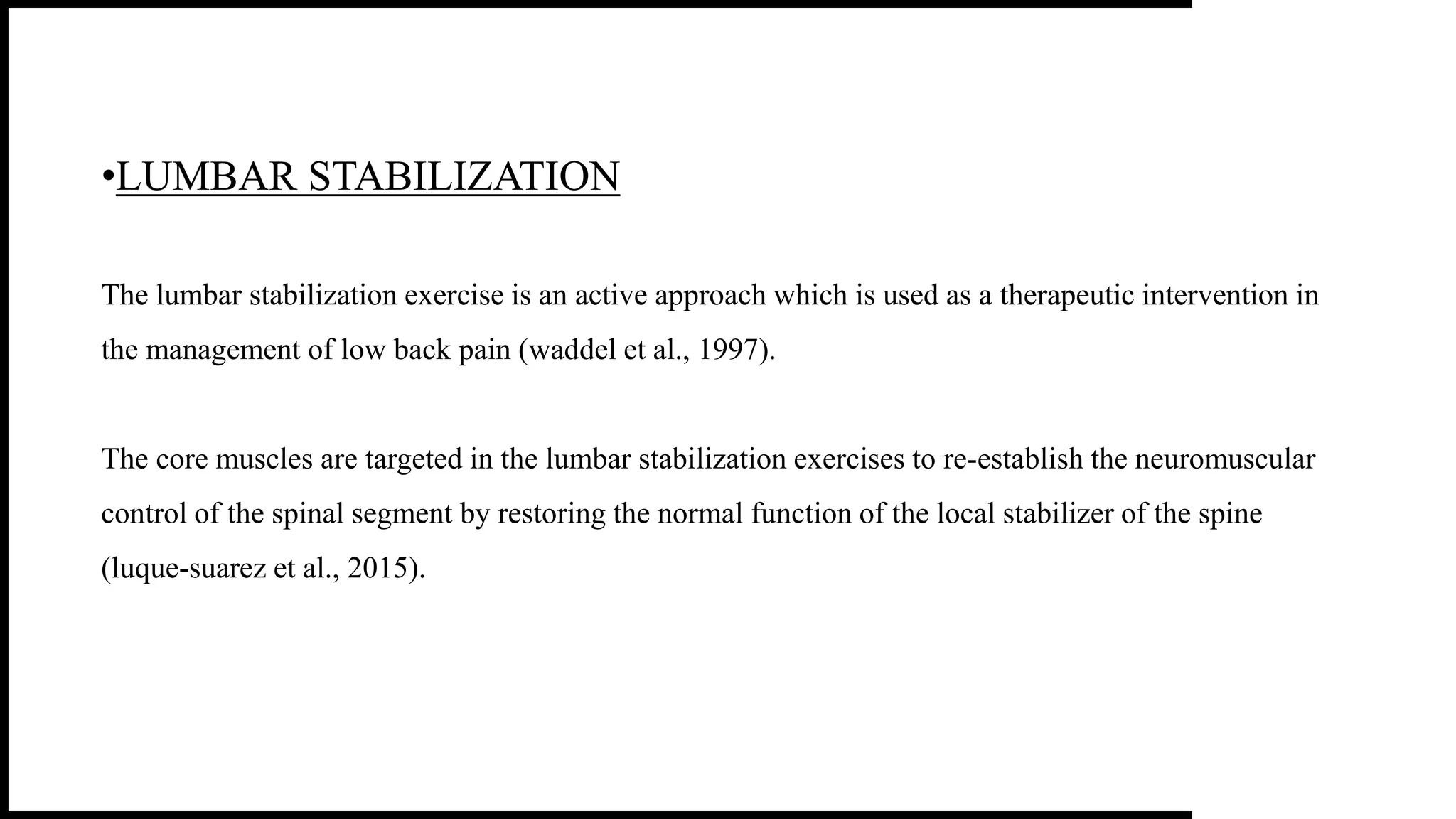 Role of swiss ball in lumbar stabilization | PPTX