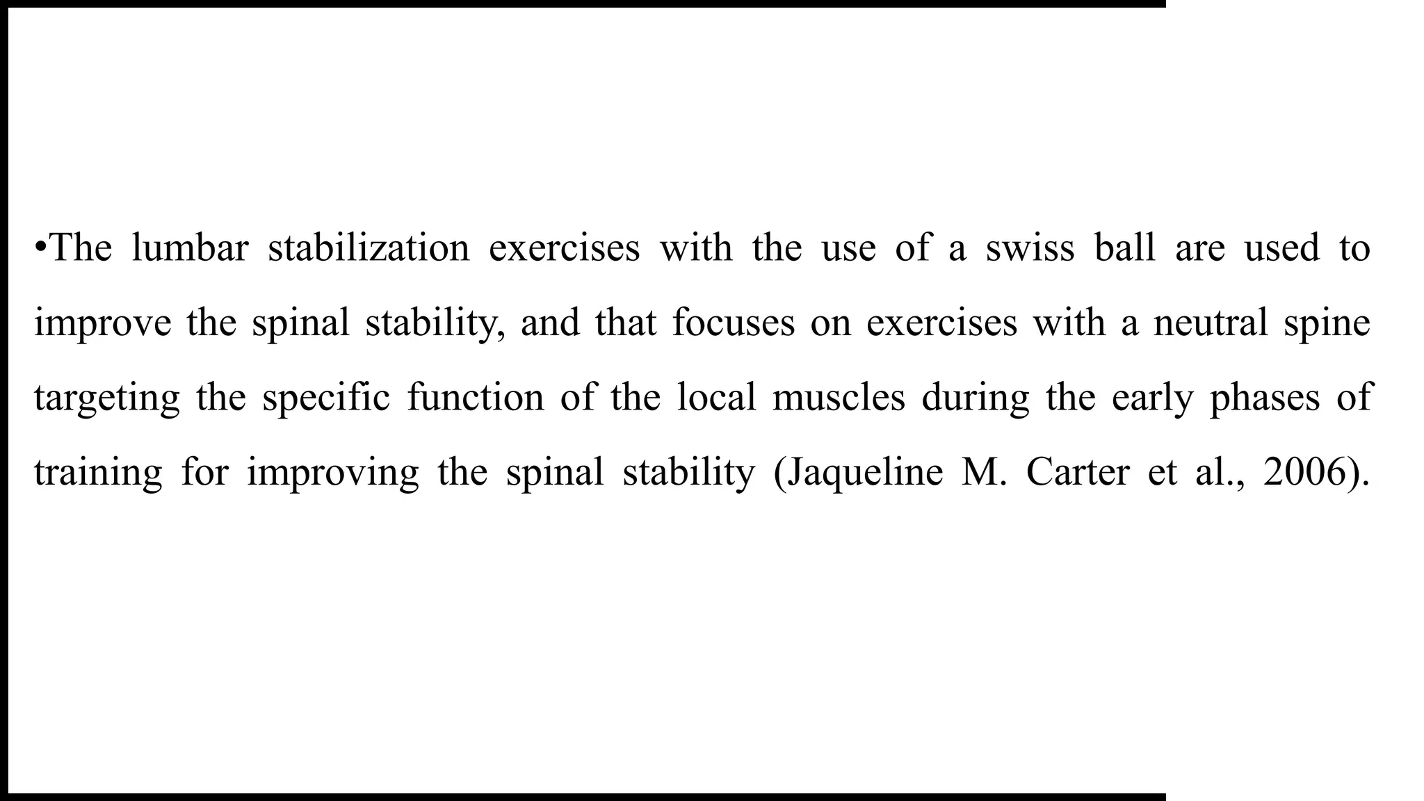Role of swiss ball in lumbar stabilization | PPTX