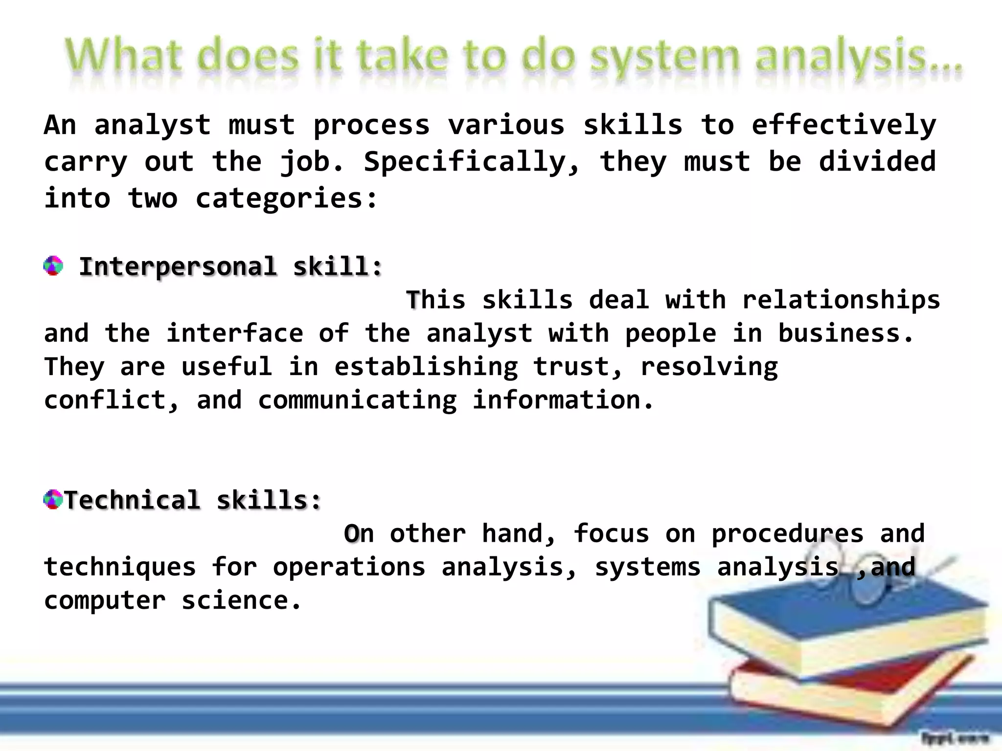 Role of system analyst | PPTX