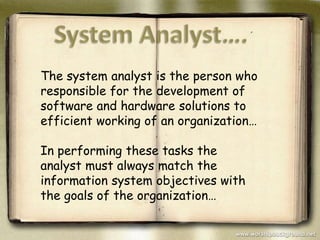 Role of system analyst | PPTX