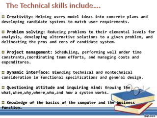 Role of system analyst | PPTX