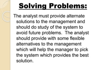 Role of system analyst | PPTX