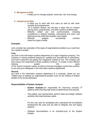 Role of system analyst | PDF