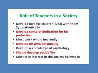 Role of teacher in school and community | PPTX