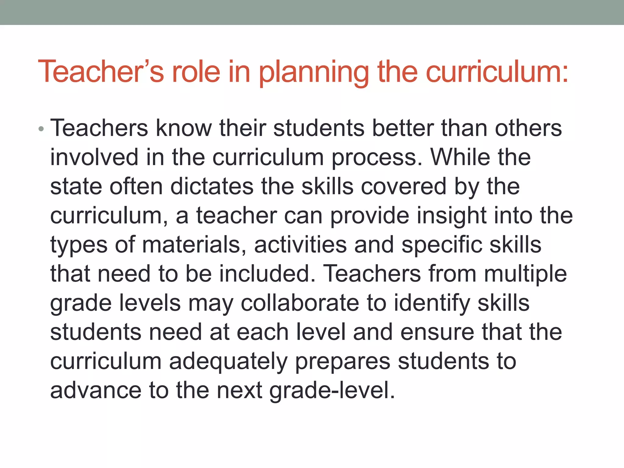 Role of teacher in curriculum implementation | PPTX