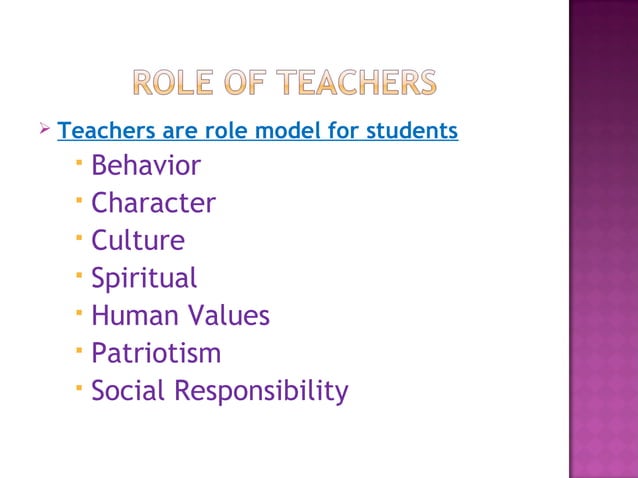Role of teachers | PPT