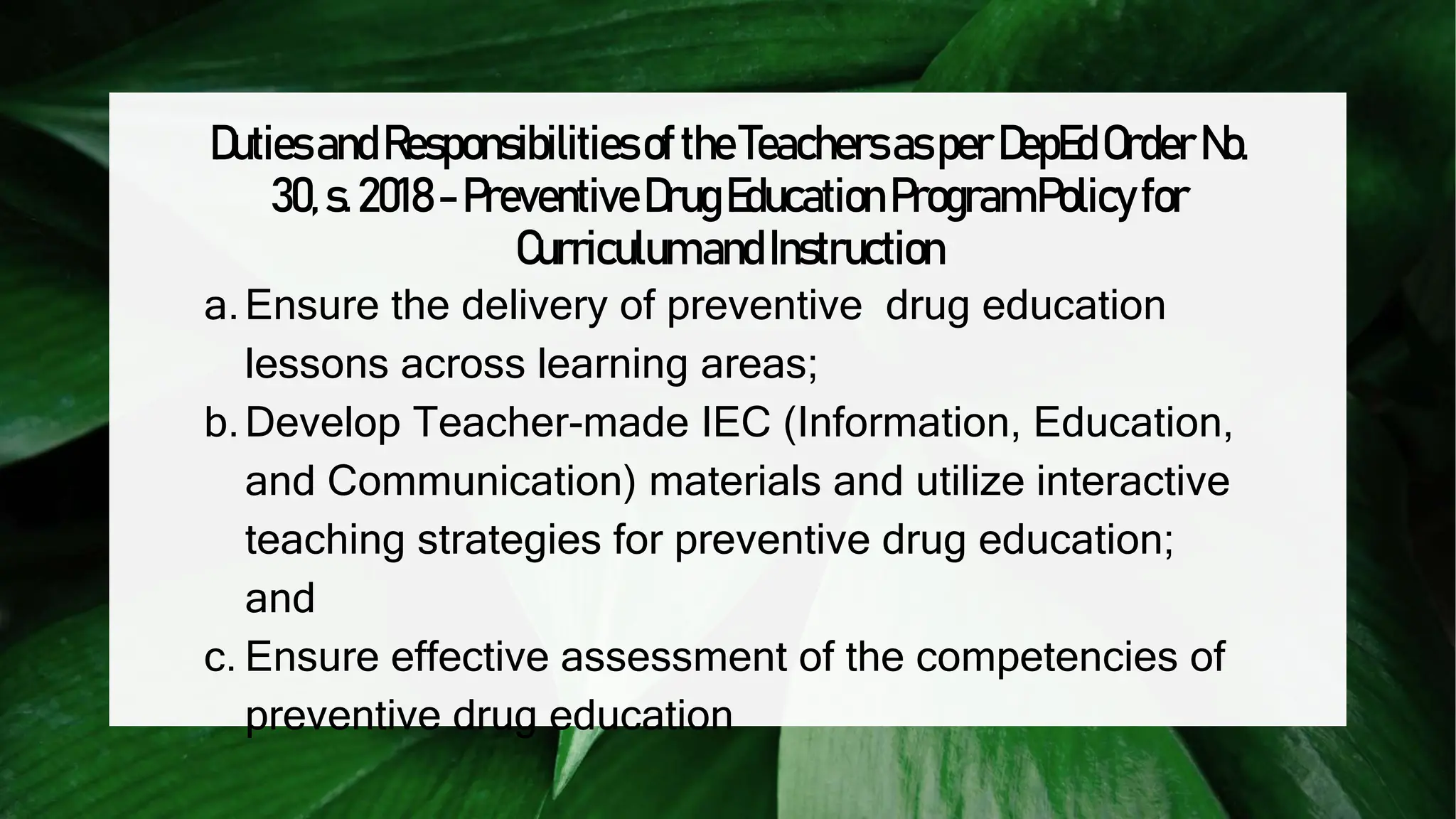 ROLE OF TEACHERS IN THE PREVENTION AND CONTROL OF DRUG ABUSE.pptx