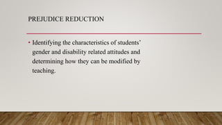 Role of teachers in promoting gender equality among disabled person | PPT