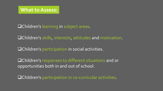 Role of teaching in assessment. | PPTX