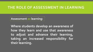 Role of teaching in assessment. | PPTX