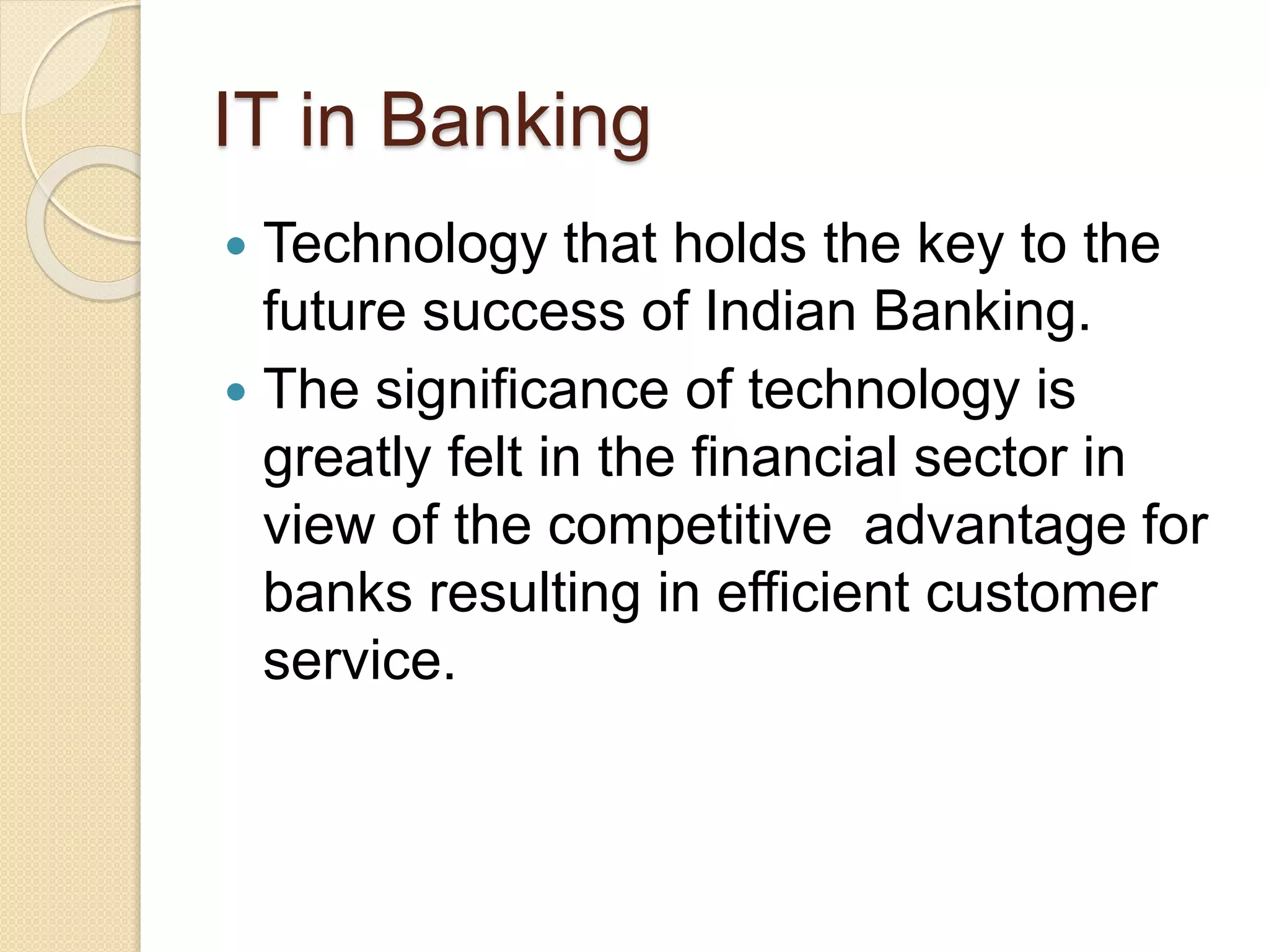 Role of technology in banking | PPTX