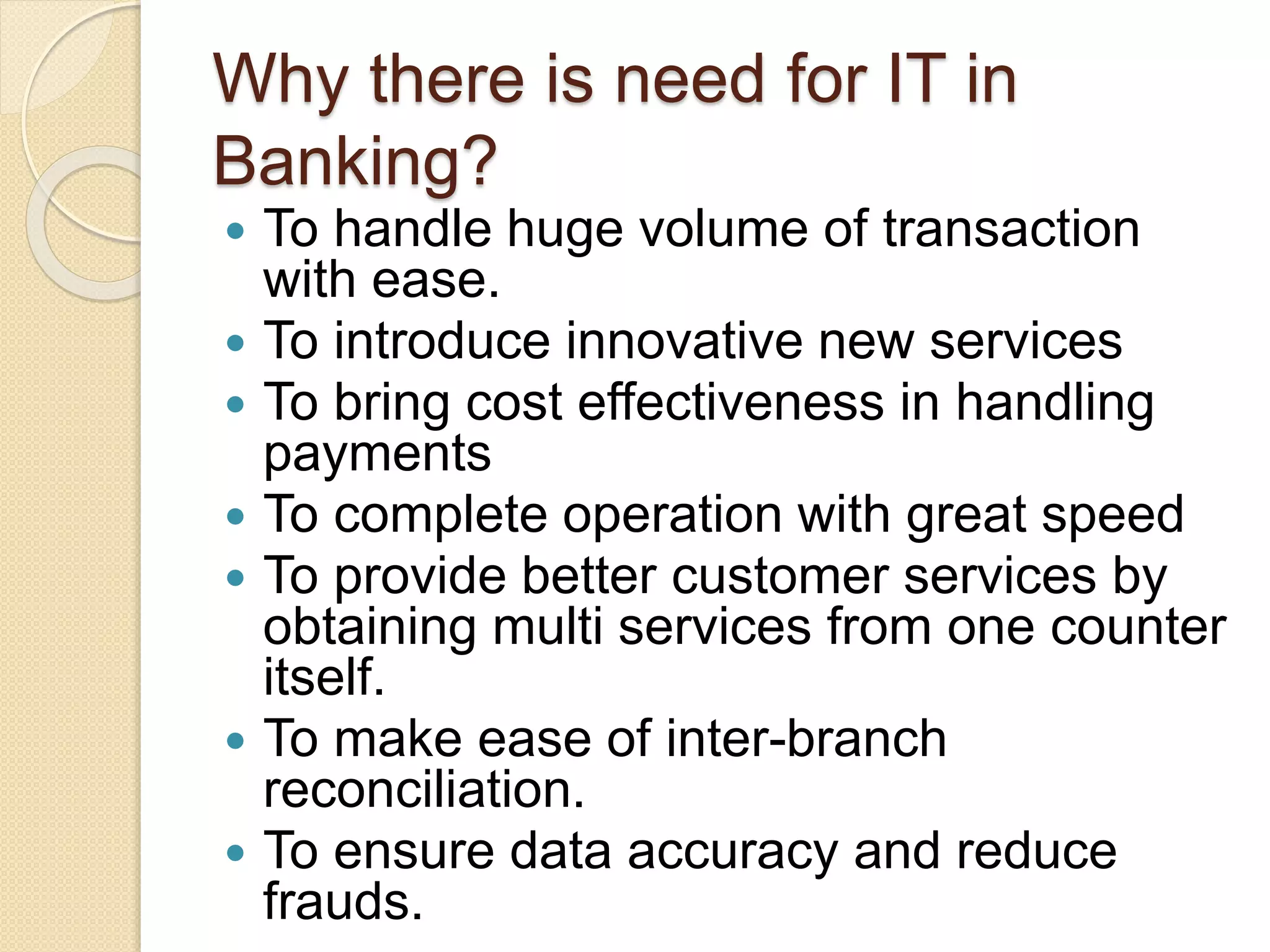 Role of technology in banking | PPTX