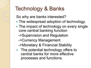 Role of technology in banking | PPTX