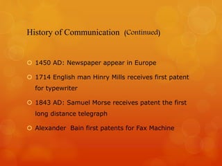 History & Role of Technology in Business Communication. | PPT