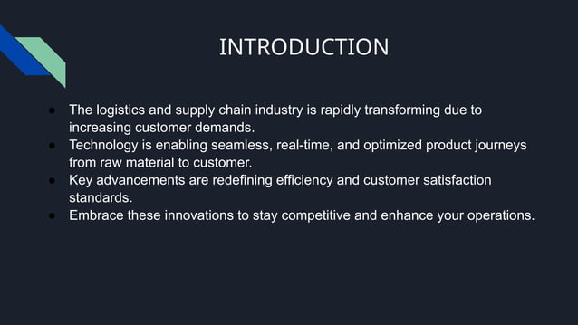 Role of Technology in Logistics and SCM.pptx | Internet | Computing
