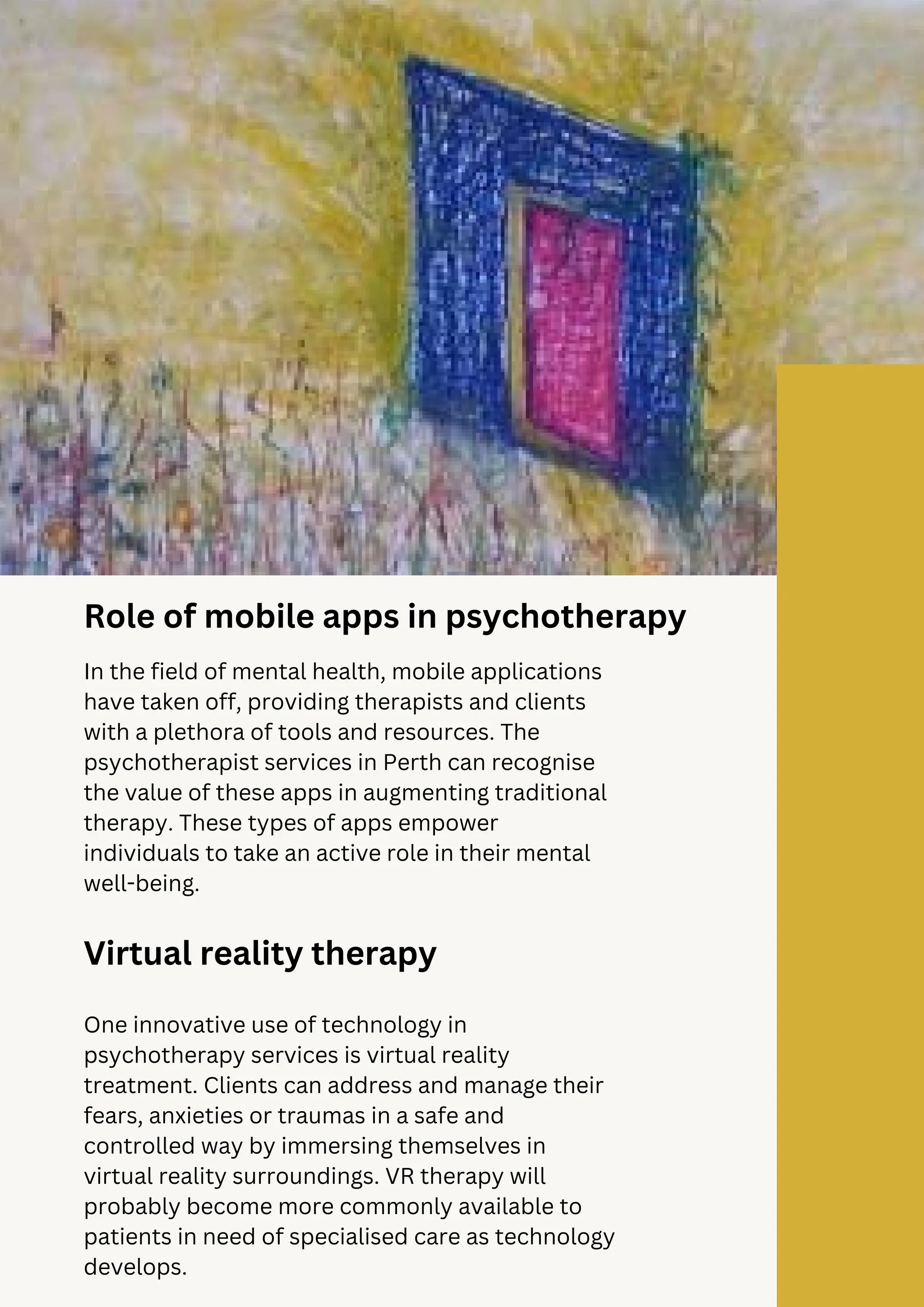 Role Of Technology In Modern Psychotherapy Services | PDF