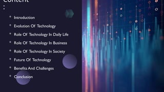 role of technology .pptx role of technology in human life | PPTX